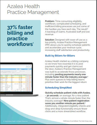 Azalea Health Practice Management Datasheet | Azalea Health